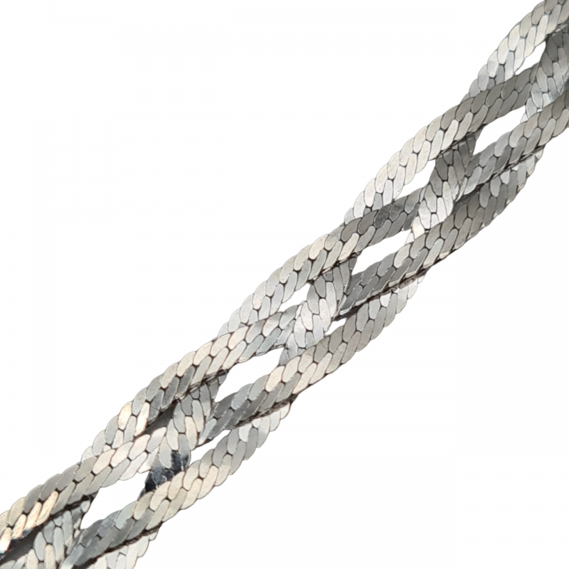 Lantisor argint plat placat cu rodiu - colier impletit - glamour ...